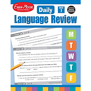 Evan-Moor Daily Language Review, Grade 7 Actvities Homeschooling & Classroom Resource Workbook, Reproducible Worksheets, Teacher Edition, Daily Practice, Skills Assessment, Grammar, Punctuation