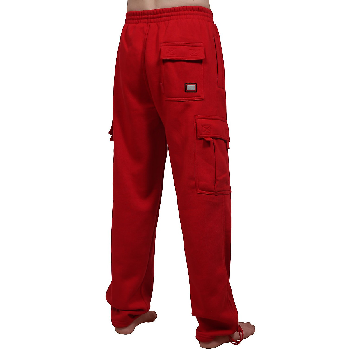 NE PEOPLE Men’s Cargo Pants – Lightweight Comfy Jogger Sweatpants Fleece Elastic Waistband Workout Casual Active Sports NEMP17 Red 4XL