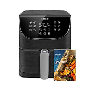 COSORI Pro Gen 2 Air Fryer 5.8QT, Upgraded Version with Stable Performance & Sleek New Look, 13 One Touch Functions, 100 Paper & 1100 Online Recipes, Dishwasher-Safe Detachable Square Basket, Black