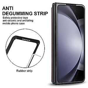 Ephoou Flip Wallet Case Compatible with Samsung Galaxy Z Fold 5 for Women, Luxury PU Leather Shockproof Cover Case with Card Holder (Kickstand Function) for Samsung Galaxy Z Fold5 SKG-Rose Gold