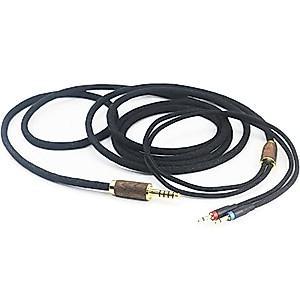 NewFantasia 4.4mm Balanced Cable 6N OCC Copper Silver Plated Cable for Monolith M1060, M1060C, M565, M565, for AudioQuest Nighthawk Headphone Walnut Wood Shell (2X 2.5mm Version)