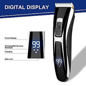TRACE KASA Hair Clippers for Men: Cordless Ceramic Blade Mens Hair Trimmer Beard Trimmer Electric Professional Hair Cutting & Grooming Kit Rechargeable LED Display