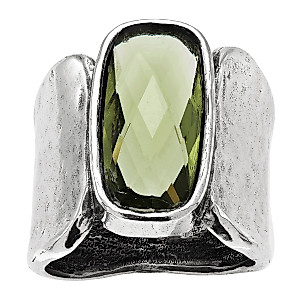 Silpada 'Zircon Token' Olive Green Cubic Zirconia Ring in Sterling Silver, Size 8, Size 8