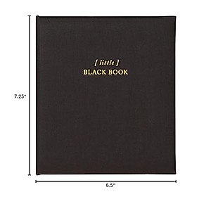 C.R. Gibson Black 'Little Black Book' Refillable 6-Ring Address Book, 440 Entries, 6.5" W x 7.25" L