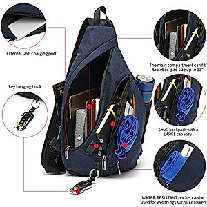 TUDEQU Sling Bag Crossbody Sling Backpack + Fanny Pack Waist Packs for Women Men, Water Resistant, Adjustable Strap, Suitable for Workout Traveling Casual Running Hiking Cycling