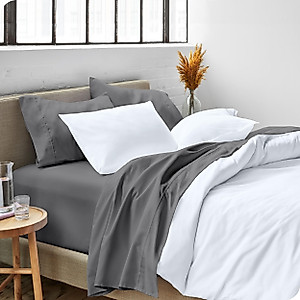 Bare Home Twin Sheet Set - 1800 Ultra-Soft Microfiber Twin Bed Sheets - Double Brushed - Deep Pockets - Easy Fit - Extra Soft - 3 Piece Set - Bedding Sheets & Pillowcases (Twin, Grey)