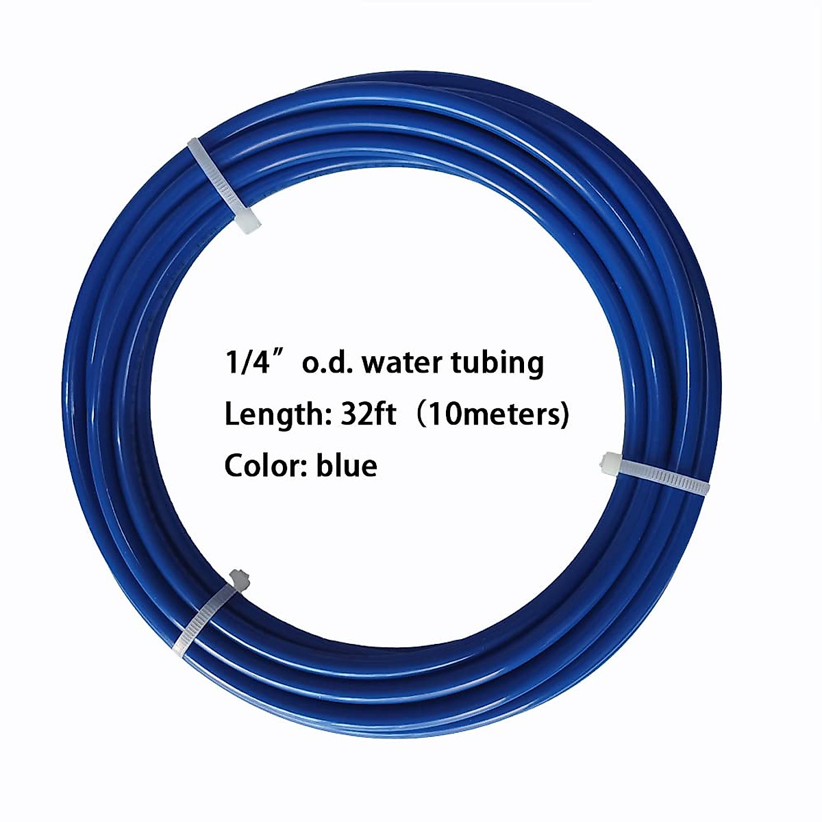Malida 1/4 inch O.D. Length 32.8ft(10 meters) RO Water Tubing, Hose Pipe for RO Water purifiers System,+ 1/4 O.D quick connector 10pcs