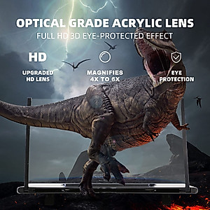 Screen Magnifier for Cell Phone, 18" Phone Magnifying Screen HD 3D 2023 Upgraded Phone Screen Amplifier Phone Stand with Screen Enlarger Compatible with All Smartphones for Movies Videos Gaming