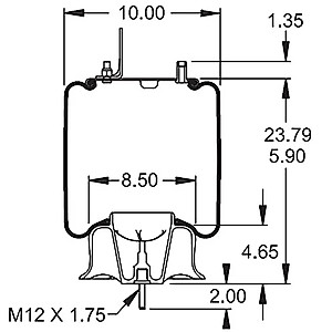 TORQUE Air Spring Bag for Navistar Trucks (Replaces Firestone 1190, 9875, W01-358-1190, W01-358-9875, Goodyear 1R12-432, 1R12-689 & Navistar 3541731C1) (TR1190)