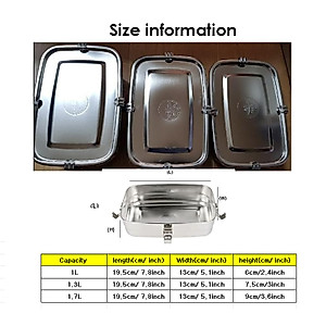 Gentle Prince all Stainless Steel 304 Storage Sealed Container Set 3P (1.0L + 1.3L + 1.7L) for Storing Kimchi through Side Dish Vegetable Made in Korea
