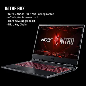 Acer Nitro 5 Gaming Laptop, 15.6/ FHD IPS 144Hz Display, 12th Gen Intel Core i5-12500H, GeForce RTX 3050 Ti 4GB, 32GB RAM, 2TB PCIe 4.0, Backlit KB, Thunderbolt 4, HDMI, Wi-Fi 6, Win 11 Pro