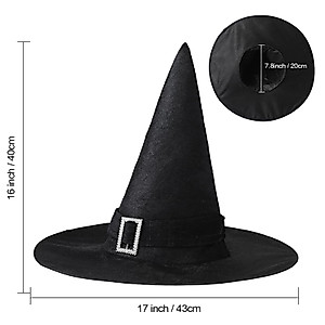 JUYEJOC Black Witch Hat Halloween Decorations Witch Hats for Women Halloween Party Carnivals Cosplay Costume Accessory (Style2)