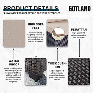 Gotland 15 Piece Outdoor Patio Furniture Set with Gas Fire Pit Table Sectional Sofa w/43in Propane Pit, 55,000 BTU Auto-Ignition Firepit w/Glass Wind Guard