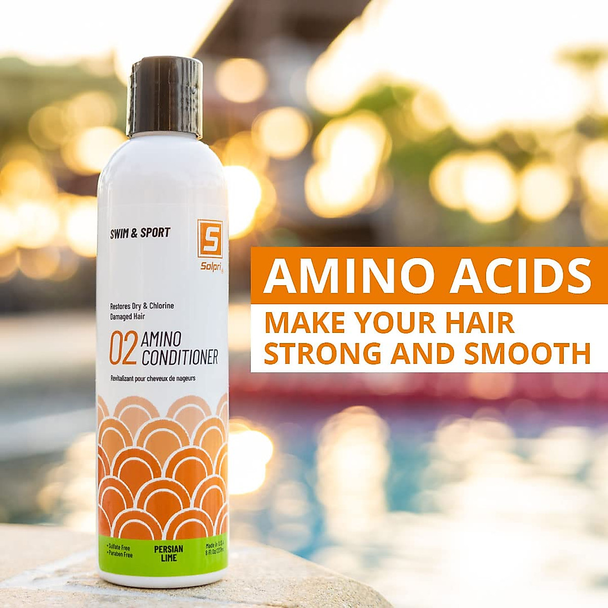 Solpri Swimmers Chlorine Vitamin C Swim Shampoo Body Wash with Pre & Post Swim Conditioner (16 Fl Oz Total)