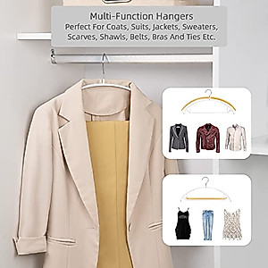 Nature Smile 20 Pack Non-Slip Suit Hanger,Coat Jacket Hangers,Sweater Hangers,PVC-Coating Metal Hangers for Pants,Shawls,Belts,Bras - Dimple & Crease Free T-Shirt Hangers,White Color…