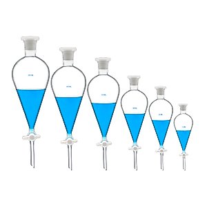 Borosilicate Glass 1000ML Separating Funnel Heavy Wall Conical Separatory Funnel with 24/40 Joints and PTFE Stopcock Lab,Food,pear - 1L