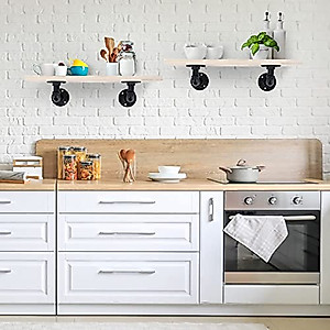 Jeteveven Floating Shelves Wall Mounted Set of 2, Wooden Storage Shelves for Kitchen, Living Room, Bathroom, Bedroom, Office