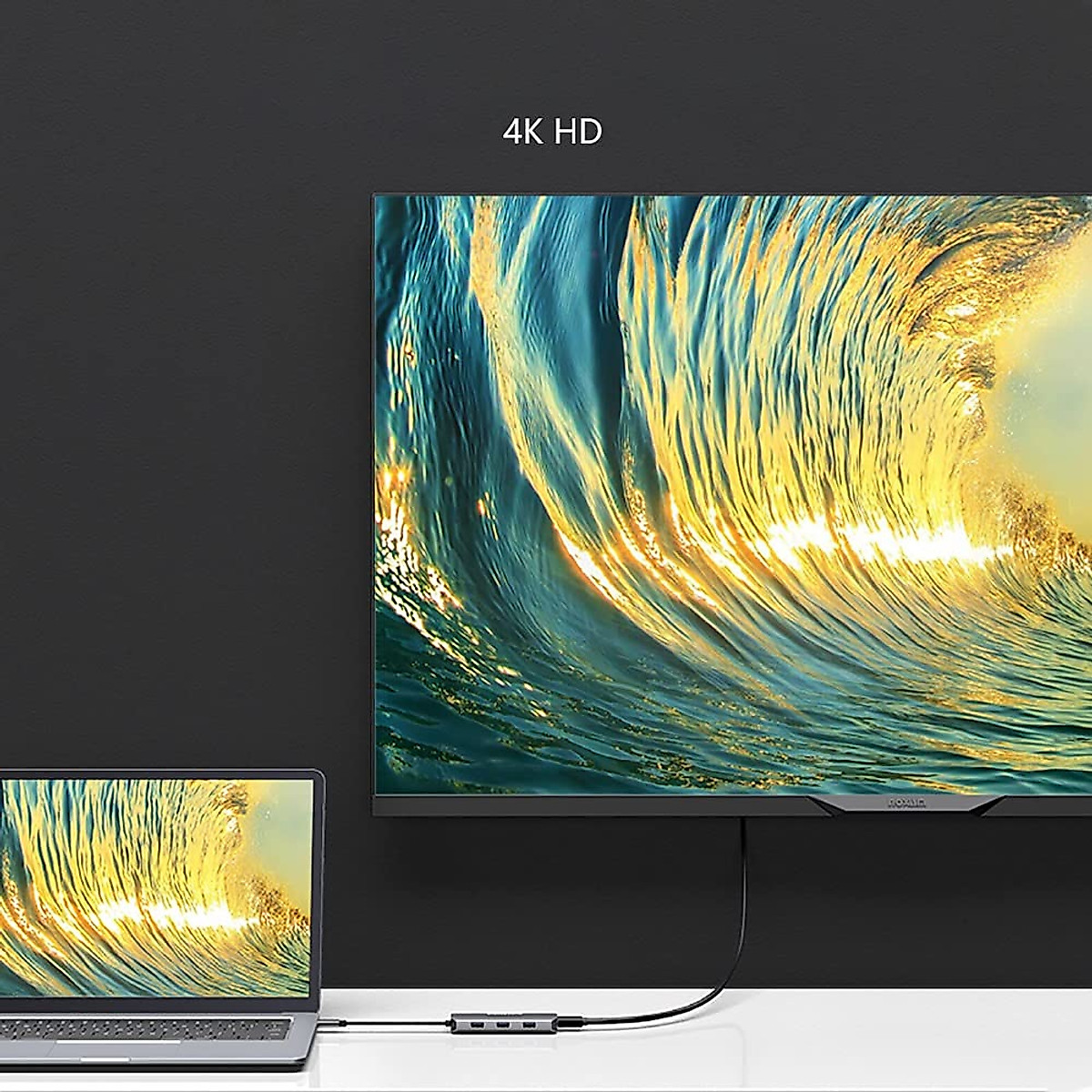 Port Expander USB C Docking Station 7 in 1 USB C Hub Multiport Adapter with HDMI, PD 100W, SD/TF Card Reader, 3 USB 3.0 Port USB C Dock USB Splitter