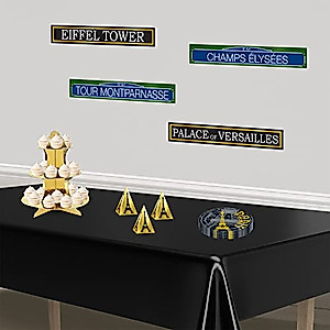 Beistle French Street Signs Cutouts, 4 by 24-Inch, Multicolored