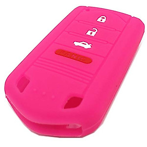 Ezzy Auto Black and Rose Silicone Rubber Key Fob Case Key Covers Key Jacket Skin Protectors fit for Acura ILX RDX TL ZDX