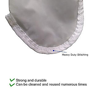 Honritone Nylon Mesh Filter Socks 4 Inch Ring 50/100 / 200/300 Micron - by 15 Inch Long – Aquarium Filter Bags - 2 Pack (50 Micron - 4 x 15 Inch)