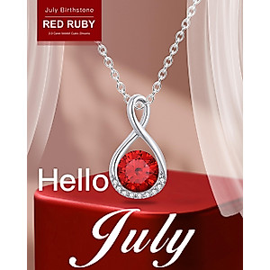 MIDDLUX Infinity Birthstone Necklaces for Women Girl, Stainless Steel, Cubic Zirconia