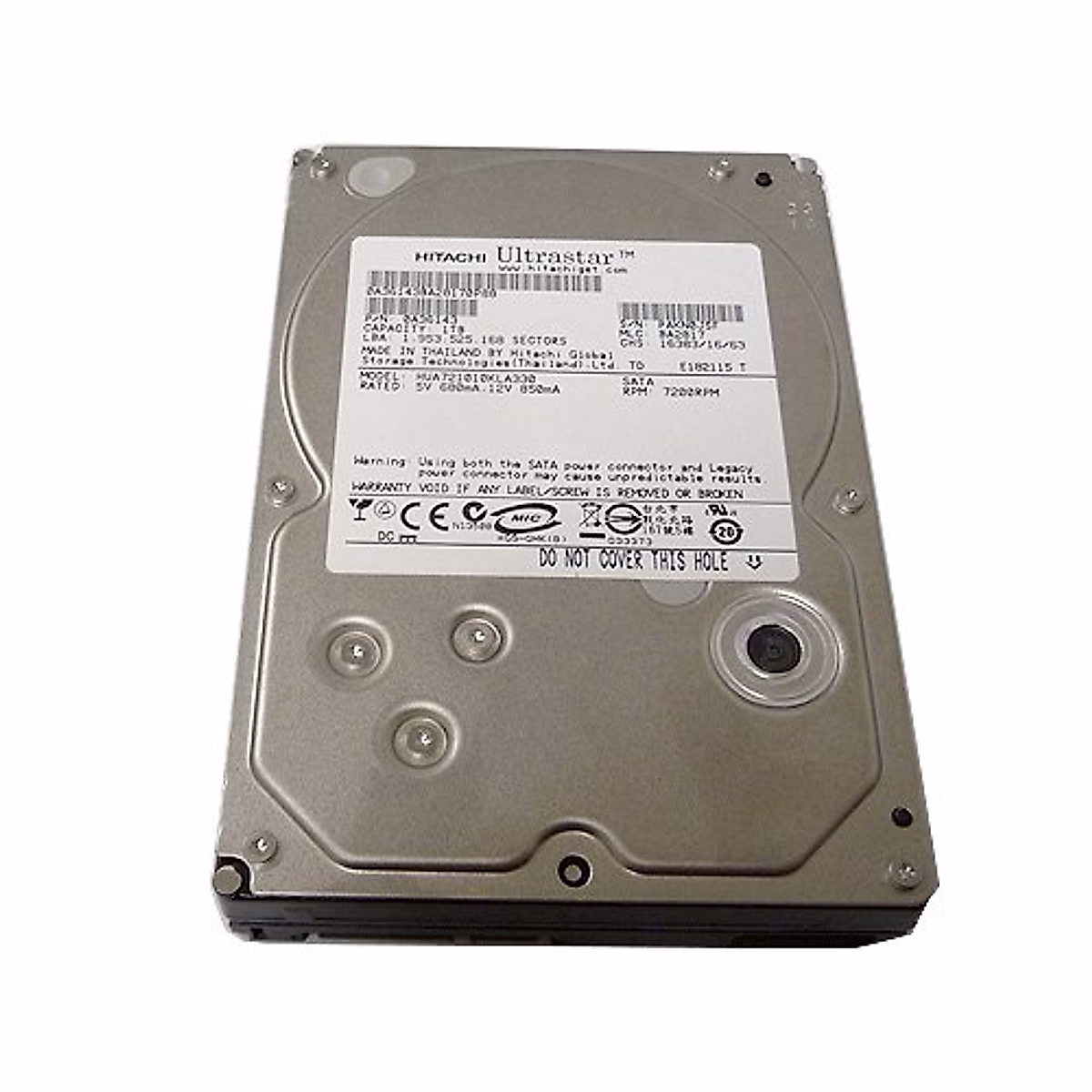 Hitachi Ultrastar A7K1000 HUA721010KLA330 1TB 32MB Cache 7200RPM SATA2 3.0Gb/s 3.5in Internal Hard Drive (Renewed) w/1 Year Warranty