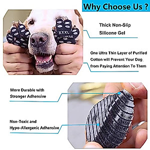Aqumax Dog Anti Slip Paw Grips Traction Pads,Paw Protection with Stronger Adhesive, Non-Toxic,Multi-Use on Hardwood Floor or Injuries,12 sets-48 Pads XL Black