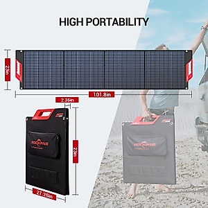ROCKPALS 200W Portable Solar Panels with Kickstand, Foldable Solar Panel Charger for ROCKPALS/Jackery/BLUETTI/ECOFLOW Portable Power Station Solar Generator and USB Devices with QC 3.0 & Type C Output
