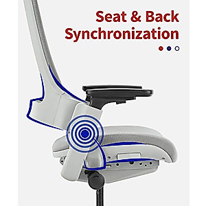 CLATINA Office Chair Swivel Executive Chair, Adjustable Ergonomic Computer Chair with 3D Armrest and Lumbar Support, Fabric Backrest Task Chair for Home Office Conference Room