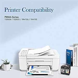 Valuetoner Supply Ink Cartridges Replacement for Canon Printer Ink 275 276 Combo Pack 275XL 276XL PG-275 CL-276 for Canon Pixma TR4720 TS3522 TS3520 TS3500 TR4722 TR4700 Printer(1 Black, 1 Color)