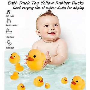 Umbresen 9 Pcs Bath Duck Toy Yellow Rubber Ducks Preschool Bathtub Duckies Gift for Baby Shower Infants Toddlers kids Car Pool Floaty Halloween Christmas Adults Party Favors Carnival Theme Decorations