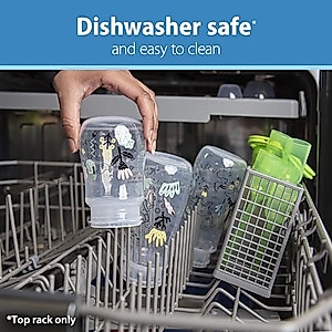 Dr. Brown’s Natural Flow® Anti-Colic Options+™ Wide-Neck Baby Bottle Designer Edition Bottles, Ocean Decos, 9 oz/270 mL, Level 1 Nipple, 2-Pack, 0m+ with 6-pack Level 2 Nipples