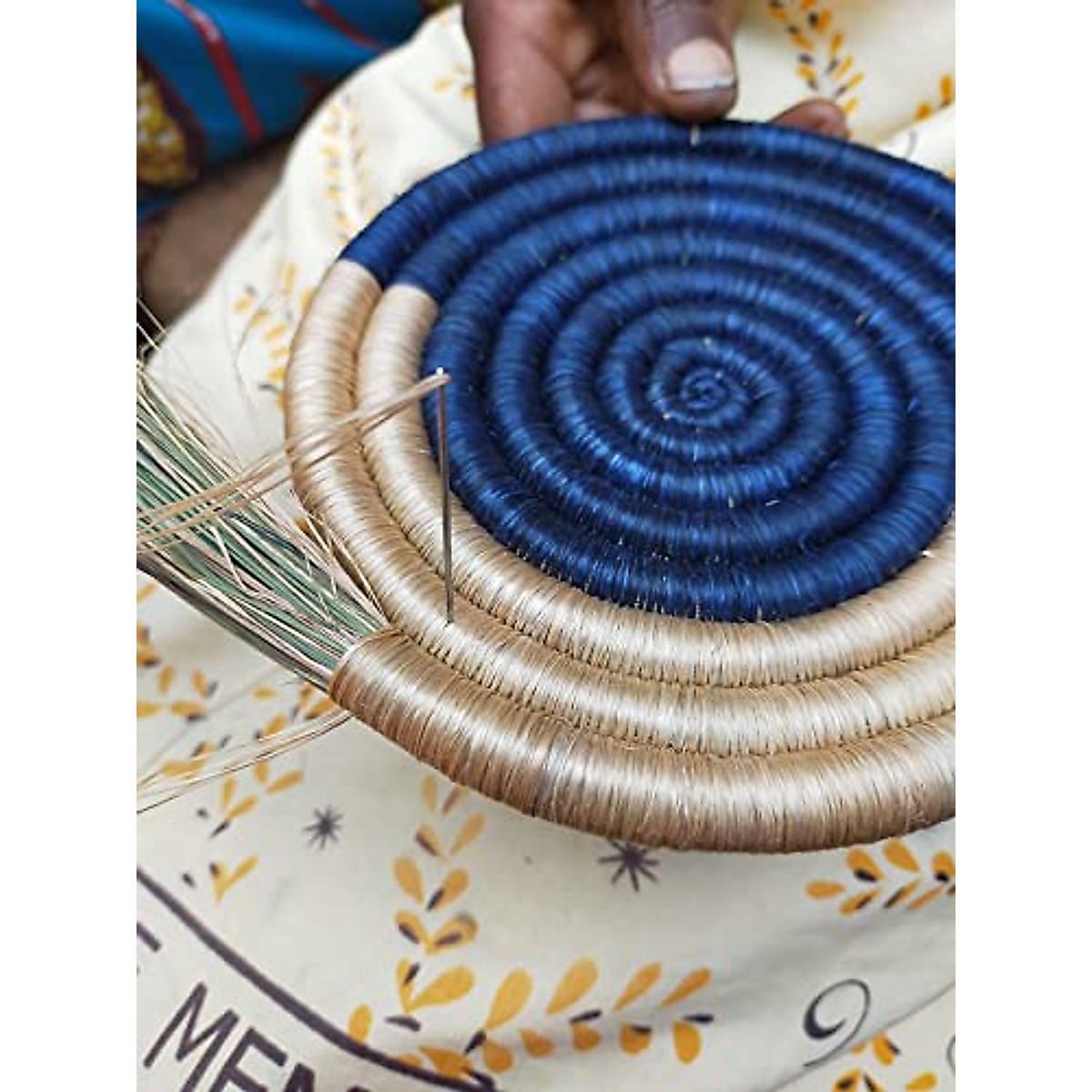 Hand Woven African Basket - Small, 8 Inches Sisal & Sweetgrass Basket - Woven Bowl - Handmade in Rwanda, SRB227