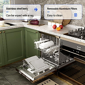 AROAN 30 inch Under Cabinet Range Hood with 900 CFM, Slim Stainless Steel Vent Hood for Kitchen with 4 Speed Soft Touch Switch, Reusable Aluminum Mesh Filters, Adjustable LED Lights (ANC02-30A)