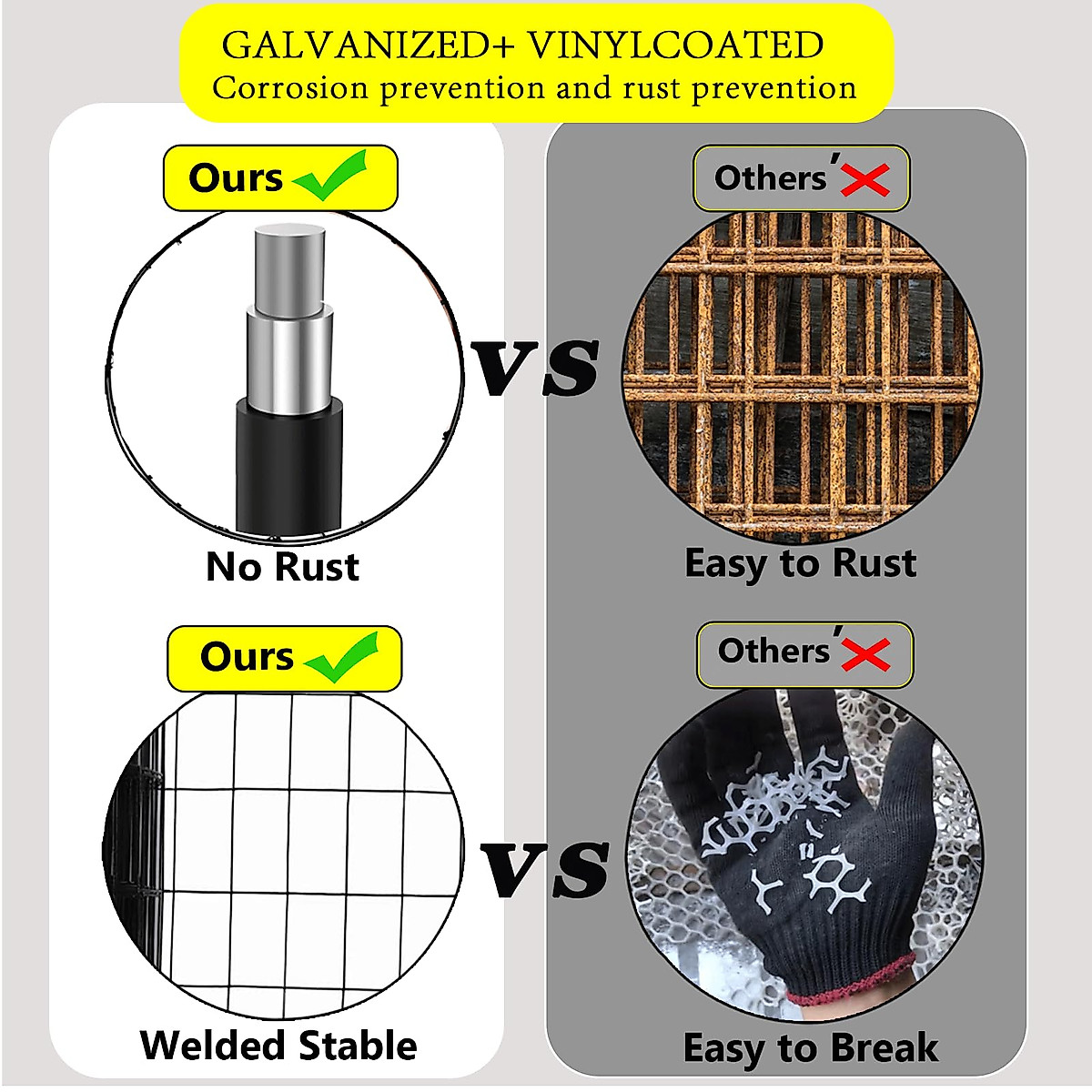 PVC Coated Welded Wire Fence 24 Inch x 50 Ft Black, 2" X 3" 16GA Coated Hardware Cloth, Chicken Wire Fencing, Metal Garden Plant Fencing, Welded Wire Mesh Roll for Yard Vegetable Plant Protection