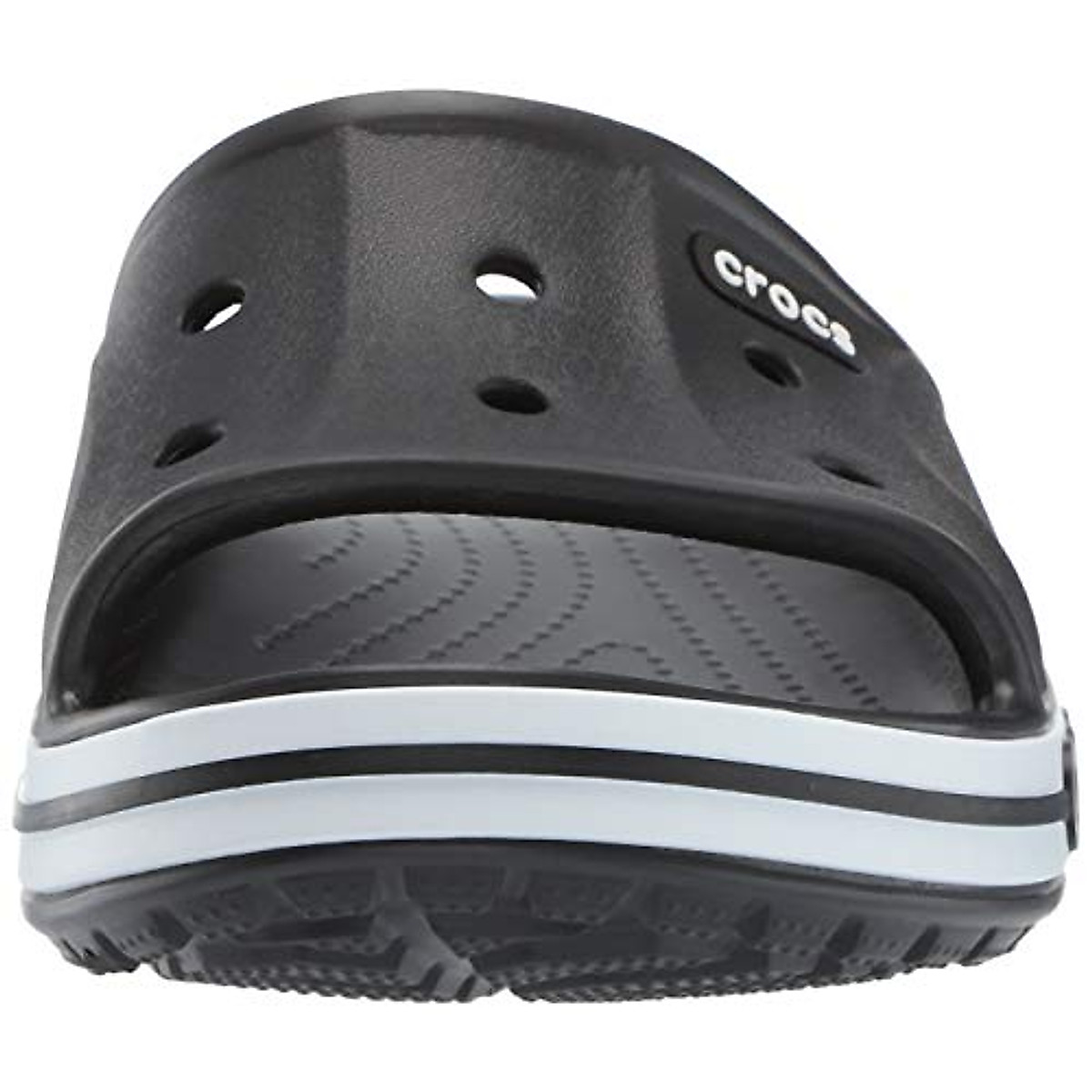 Crocs Men's and Women's Bayaband Slide | Casual Beach Sandal | Shower Shoe, Black/White, 9 US Women / 7 US Men