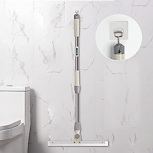 Rubber Magic Broom Sweeper, Multifunction Magic Broom, Floor Squeegee Broom with 55" Long Handle, Household Squeegee Broom for Floor Cleaning, Bathroom, pet Hair, Window,Kitchen Broom Head(13.8")