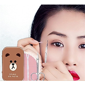 Double eyelid tape Eyelid Tape Invisible Eye Stickers Double Sided Tape Invisible Eyelid Lifter Strips for Hooded, Droopy, Uneven, Mono-eyelids (with Fork rods, Scissors）