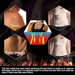 NonEcho Women Sauna Body Shaper Sweat Suit Sleeve Spa Cami Hot Neoprene Slimming Workout Vest Waist Trainer Top