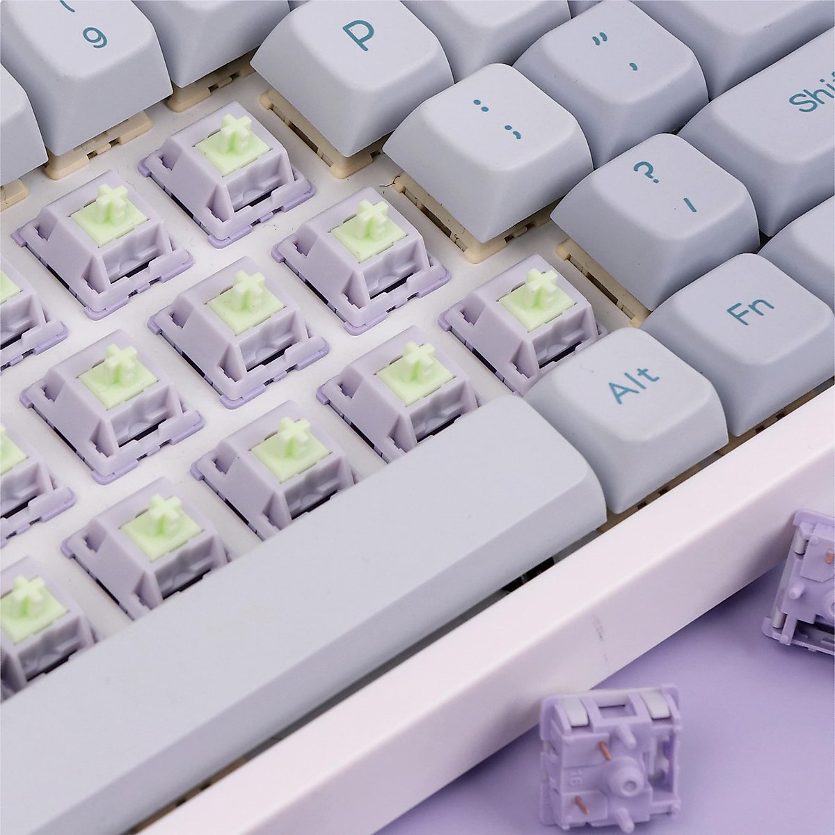 EPOMAKER Wisteria 39gf Linear Mechanical Keyboard Switches, 5-Pin Pre Lubed Creamy Switch, 30 PCS, with POM PTFE Stem, 20.4mm Spring, Compatible with MX Keycaps for Gaming Keyboard