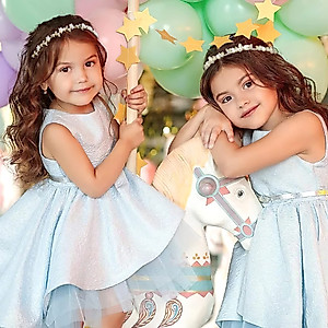 6 Pack Crystal Flower Headbands Faux Pearl Rhinestones Hairbands Headdress Wedding Party Hair Hoop Band Hairband Beaded Headbands Gold Sliver Metal Headbands Hair Accessories for Women Girls Teens