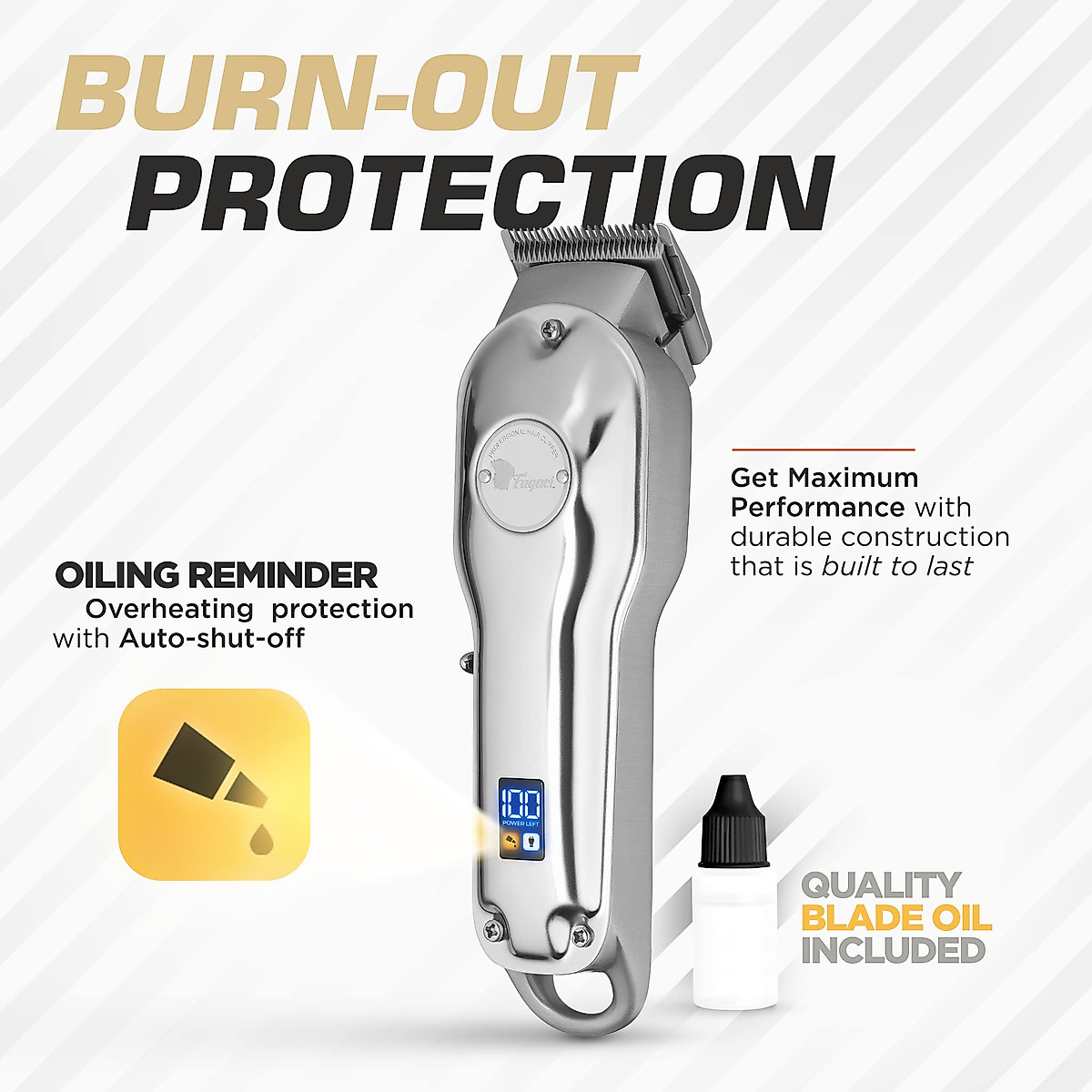 Fagaci Professional Hair Clippers and Hair Trimmer Set with Precise Cutting, Cordless Hair Clippers for Men Professional, Barber Clippers, Hair Trimmers for Men, Hair Clippers Cordless 440C Blades