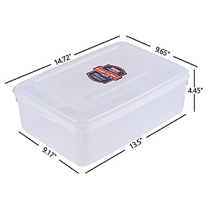 Dehouse 3 Pack Clear Storage Bins with Lids, 10 L Plastic Storage Bins