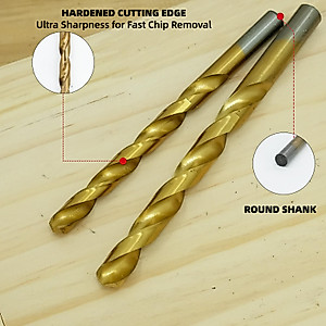 ZKH 120-Piece HSS Titanium Twist Drill Bit Set for Metal & Wood - High-Speed Steel Bits for Steel, Aluminum, Copper, Brass, Bronze - Round Shank Drill Bits for Precision Drilling