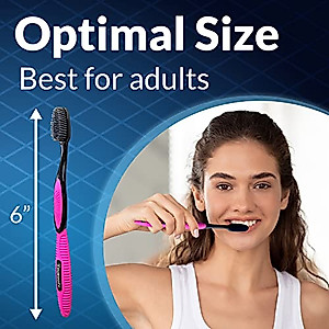 Charcoal Toothbrush 6 Pack, Natural Teeth Whitening Solution - Ultra Soft Tooth Brush - Gentle, Slim Brush Head - Black Toothbrushes for Adults Working Great with Activated Charcoal Toothpaste