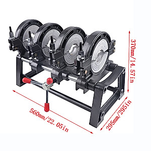 TFCFL Pipe Welder, Manual Tube Butt Fusion Welding Machine 4 Clamps for PE PP PB PVDF HDPE PVC 2.48"-6.30" (63-160mm)