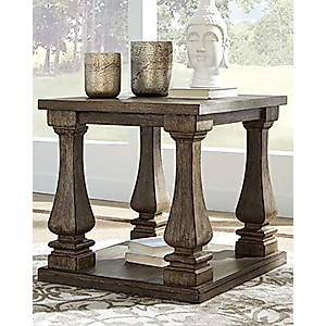 Signature Design by Ashley Johnelle Modern Country Rectangular End Table, Weathered Brown