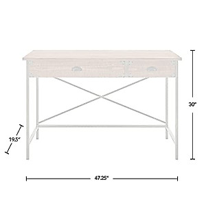 FirsTime & Co. Brown Wilshire Desk, Writing Desk, Compact Computer or Laptop Desk for Home Office, Wood and Metal, Farmhouse, 47.25 x 19.5 x 30 inches