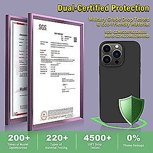 QHOHQ [5 in 1 for iPhone 14 Pro Max Case, with 2X Screen Protector + 2X Camera Lens Protector, Soft Silicone Military Shockproof Slim Thin Phone Case 6.7 Inch, Black